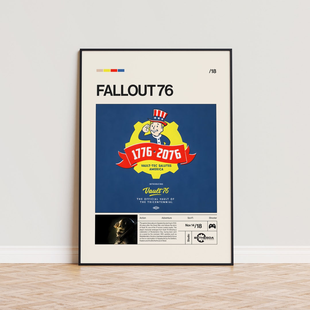 Fallout 76 Poster, Video Game Poster, Minimalist Game Print, Gaming ...