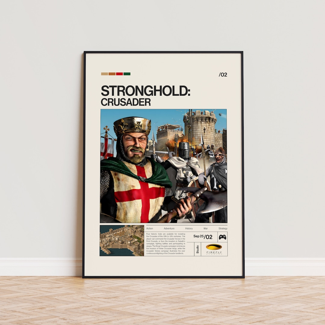 Stronghold Crusader Poster, Video Game Poster, Minimalist Game Print ...