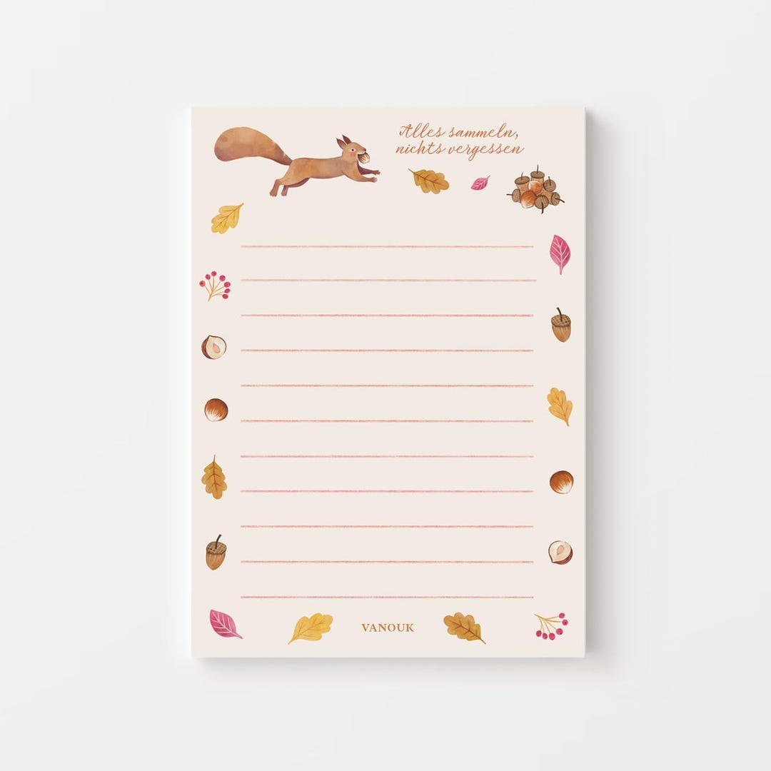 Notepad, Writing Pad, DIN A6 "squirrel" - Etsy