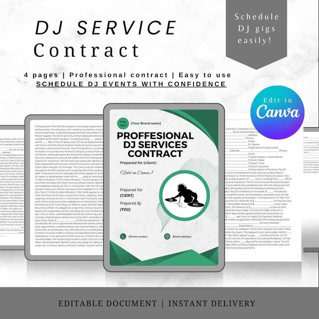 Dj Service, Dj Contract, Dj Agreement, Professional Dj Agreement ...