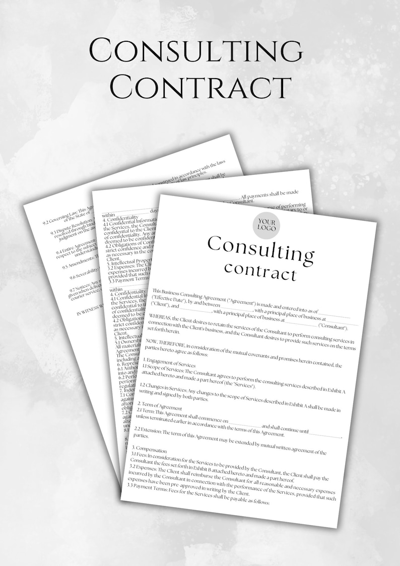 Editable Consulting Agreement Template, Freelance Consultant Contract ...