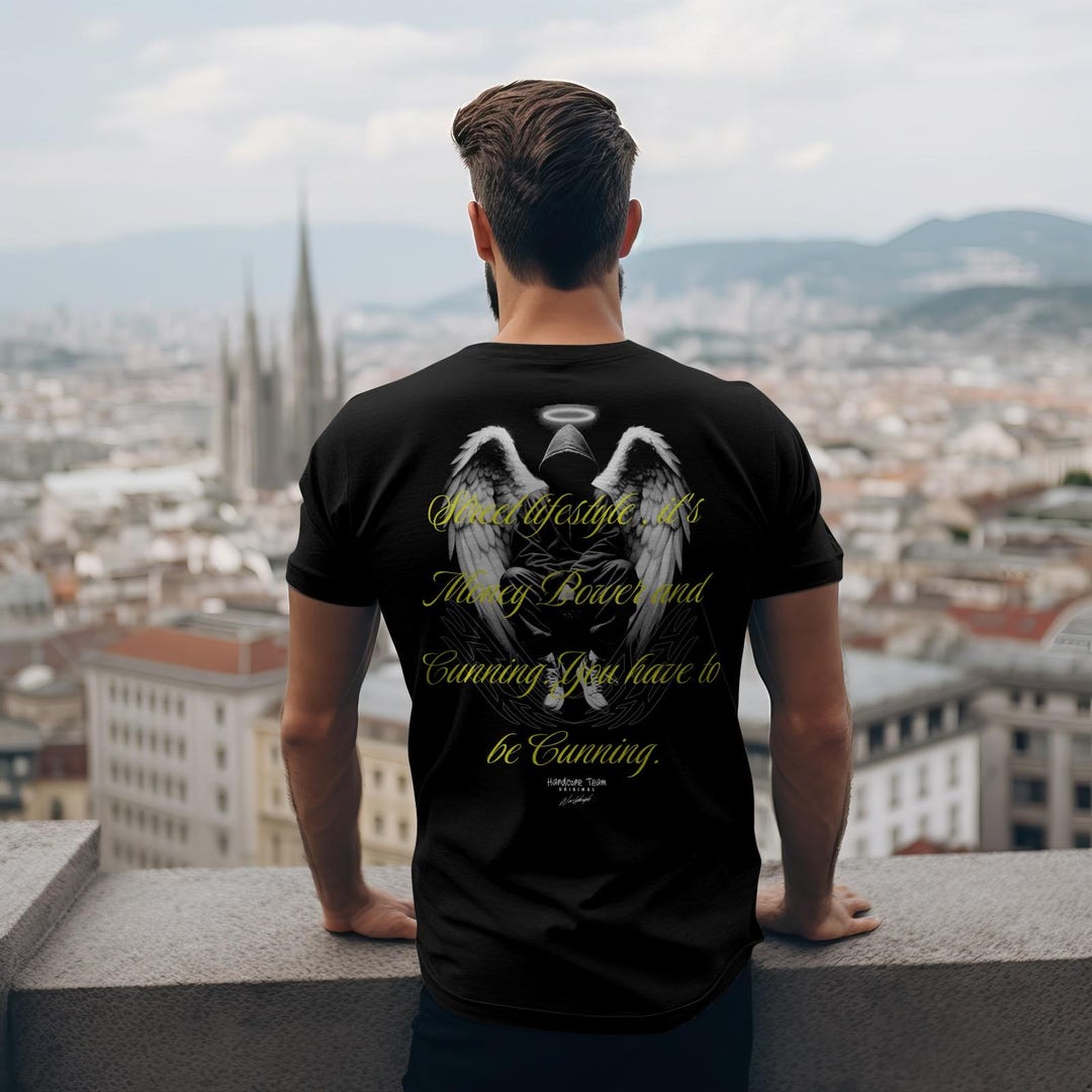 T-shirt Design With Angel Motif ,in Streetwear Style. PNG High Quality ...