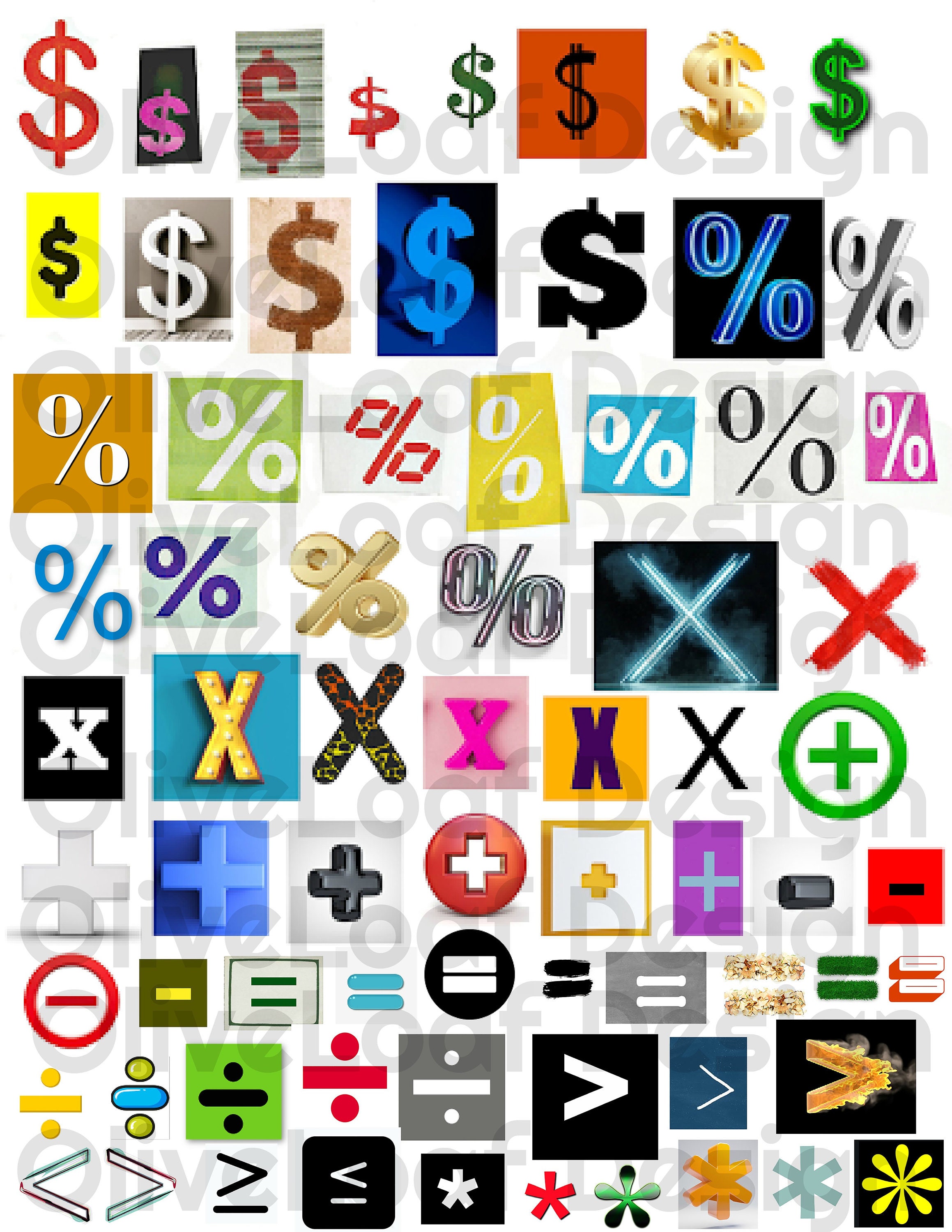 Multi Color Printable Digital Numbers 0-10 Symbols Magazine - Etsy