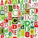 Red & Green Christmas Printable Digital Alphabet, A to Z, Magazine ...