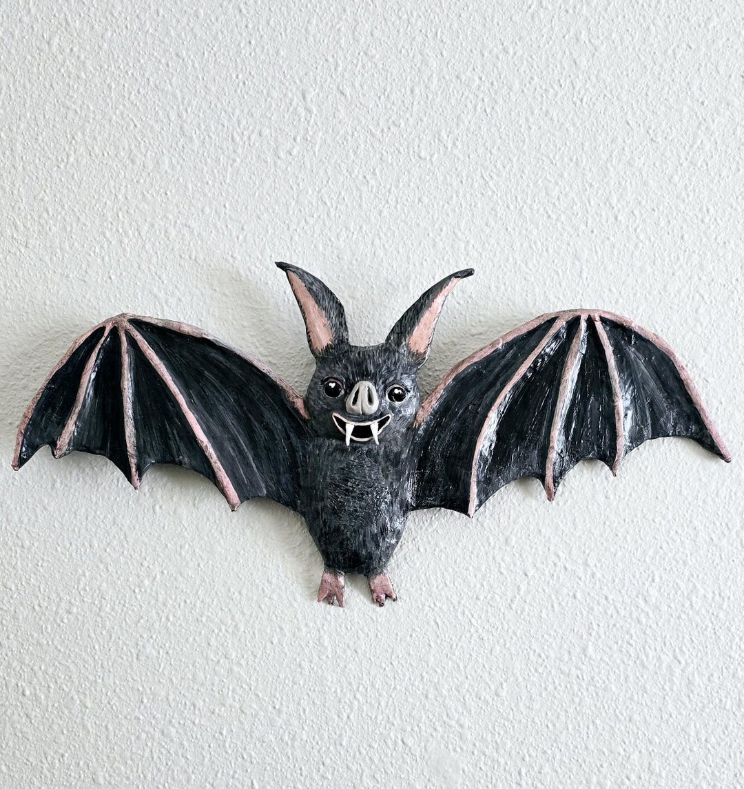 Twinkle Bat Halloween Wall Hanging, Bat Art, Halloween Decor, Cute Bat ...