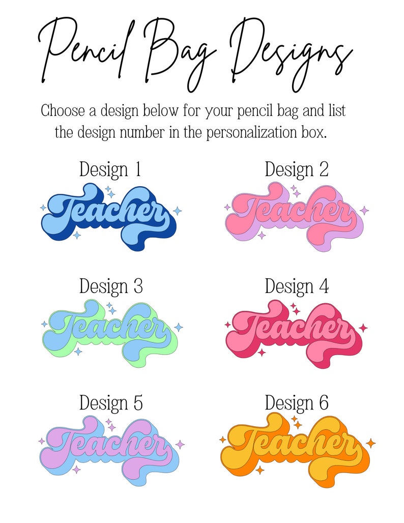 Personalized Teacher Pencil Bag / Custom Back to School Gift / Colorful ...