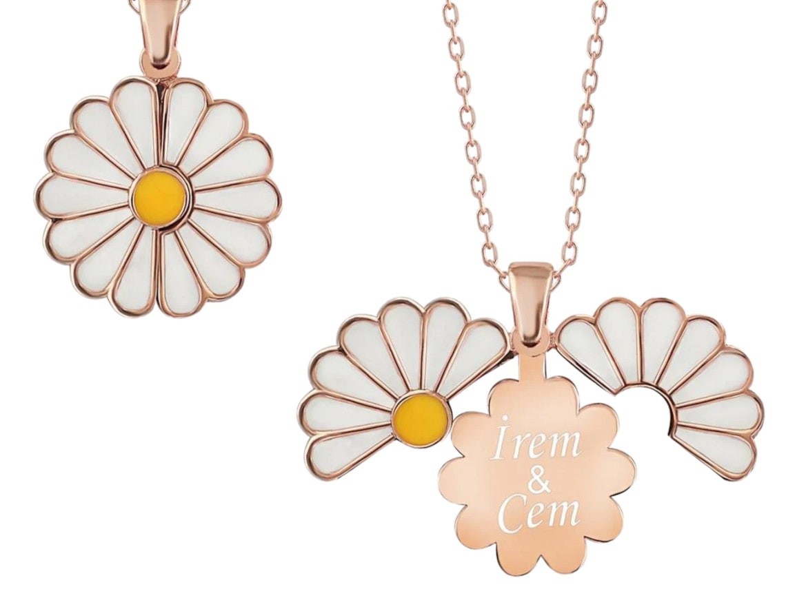 925 Sterling Silver Daisy Locket Necklace - Etsy