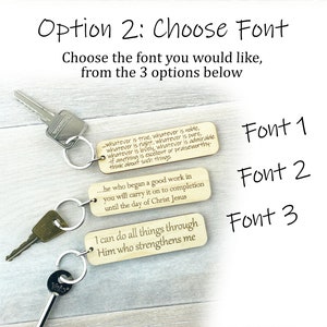 Encouraging Bible Verse Key Rings - Bible Verse Keyfob Gift - Maple ...