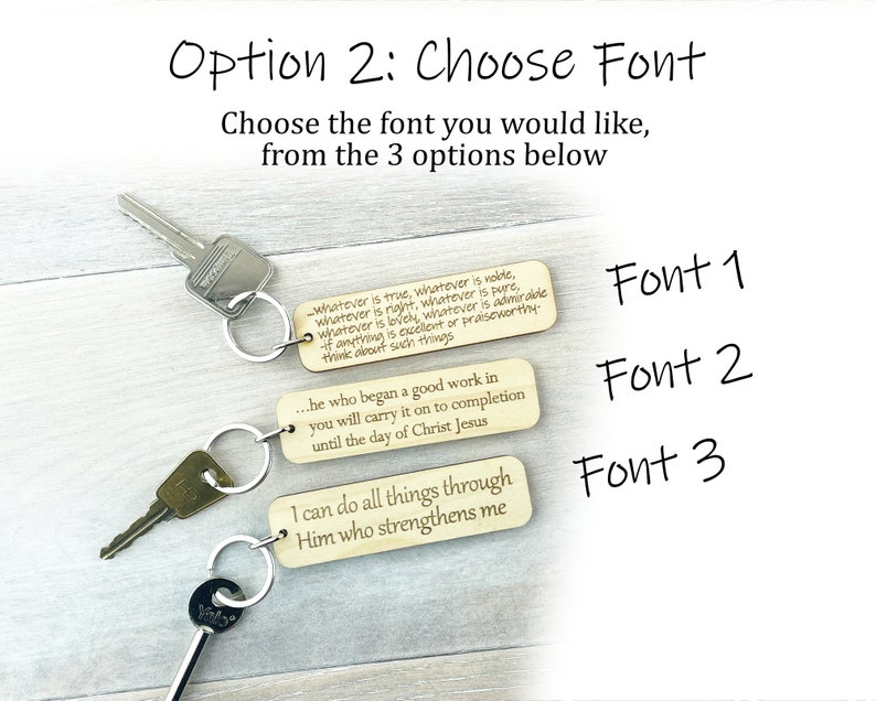 Encouraging Bible Verse Key Rings - Bible Verse Keyfob Gift - Maple ...