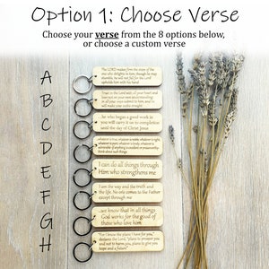 Encouraging Bible Verse Key Rings - Bible Verse Keyfob Gift - Maple ...