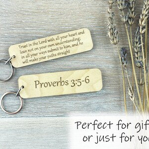 Encouraging Bible Verse Key Rings - Bible Verse Keyfob Gift - Maple ...