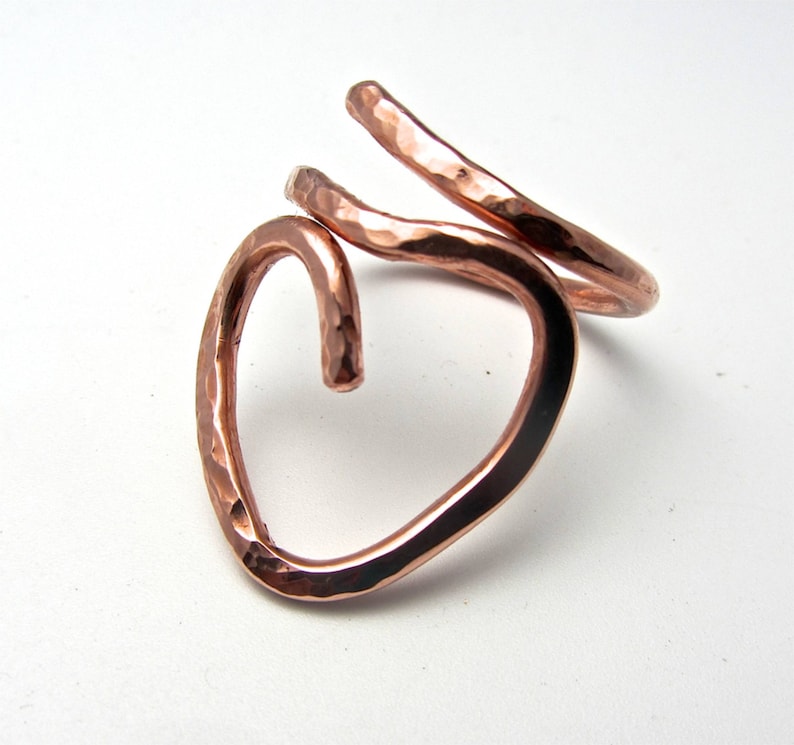 Heart Copper Wire Ring Original Design Solid Heavy Copper - Etsy