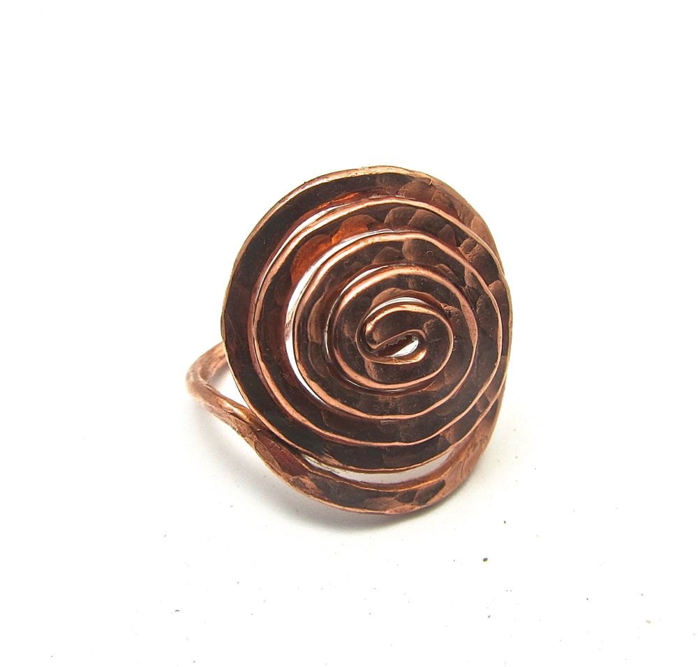 Big Large Bold SOLID Copper Handcrafted RING Hammered and Made to Order ...