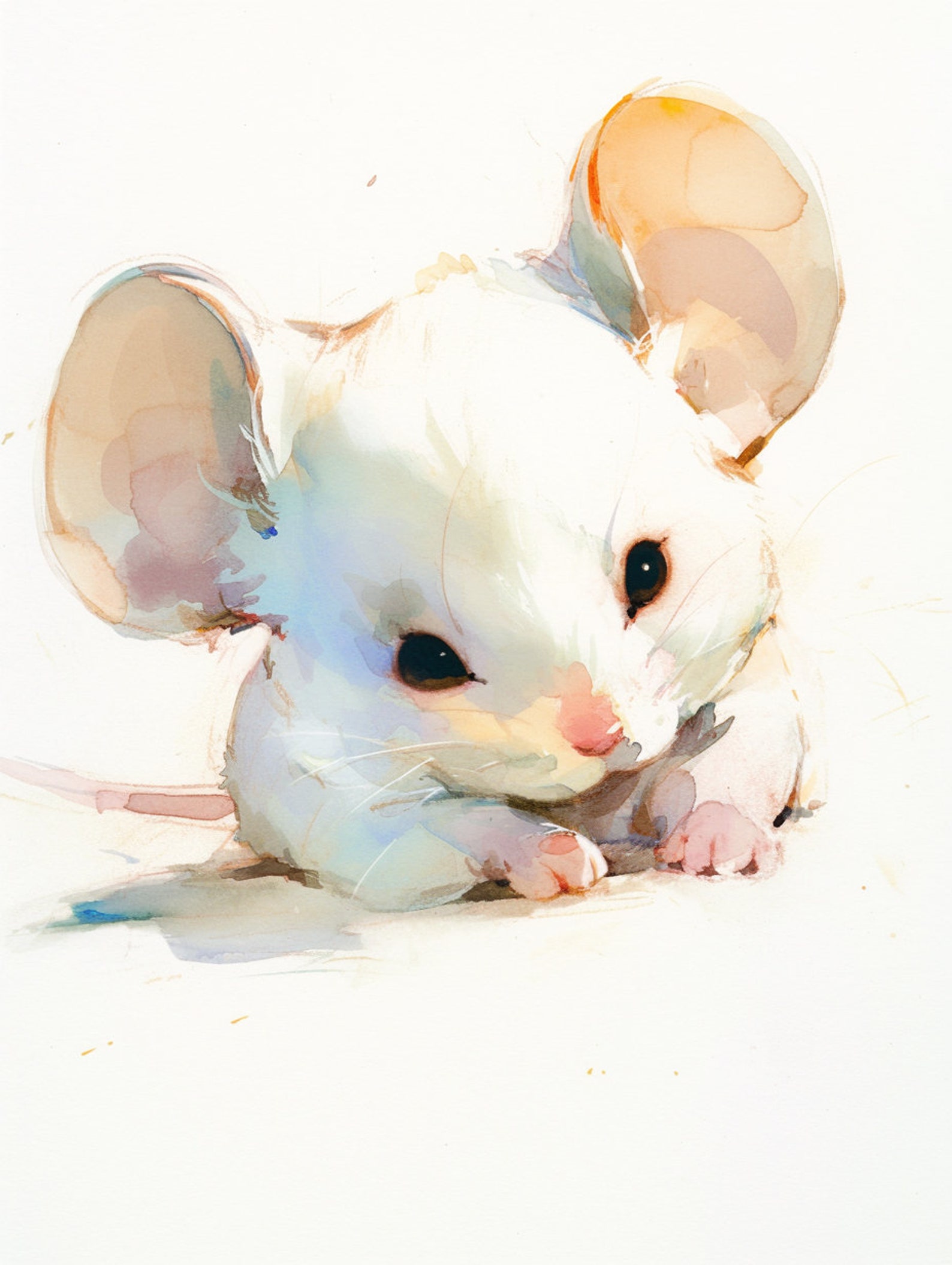 Watercolor Cute Mouse Clipart Set of 10 High-quality Jpgs Digital ...