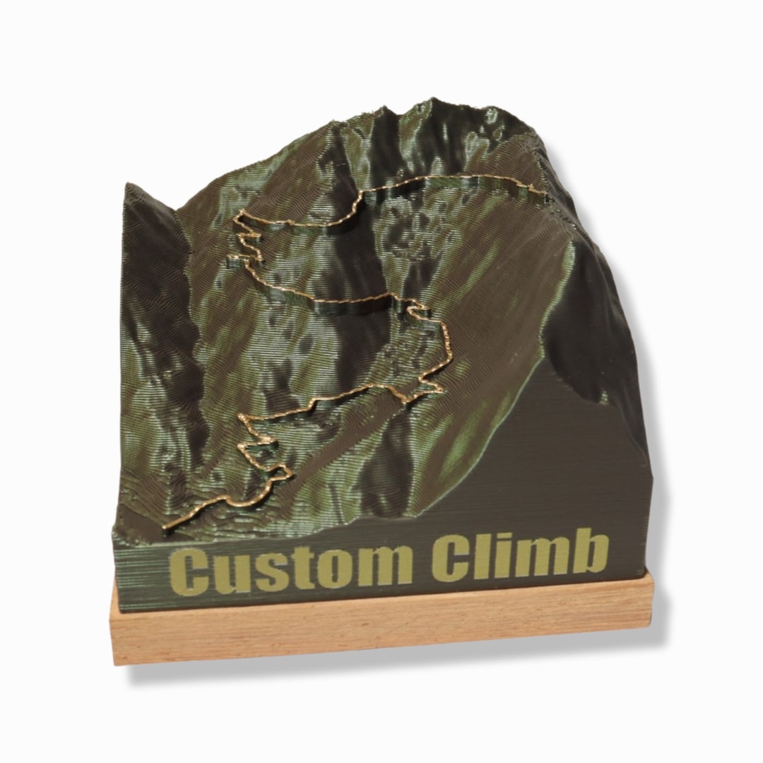 Custom Climb - 3D Topographic Model - Gifts for Cyclists - Etsy