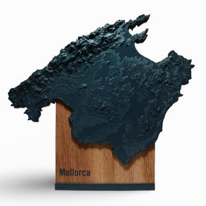 Mallorca 3D Map - Topographic Map of Mallorca - Etsy