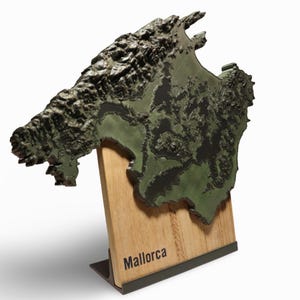 Mallorca 3D Map - Topographic Map of Mallorca - Etsy