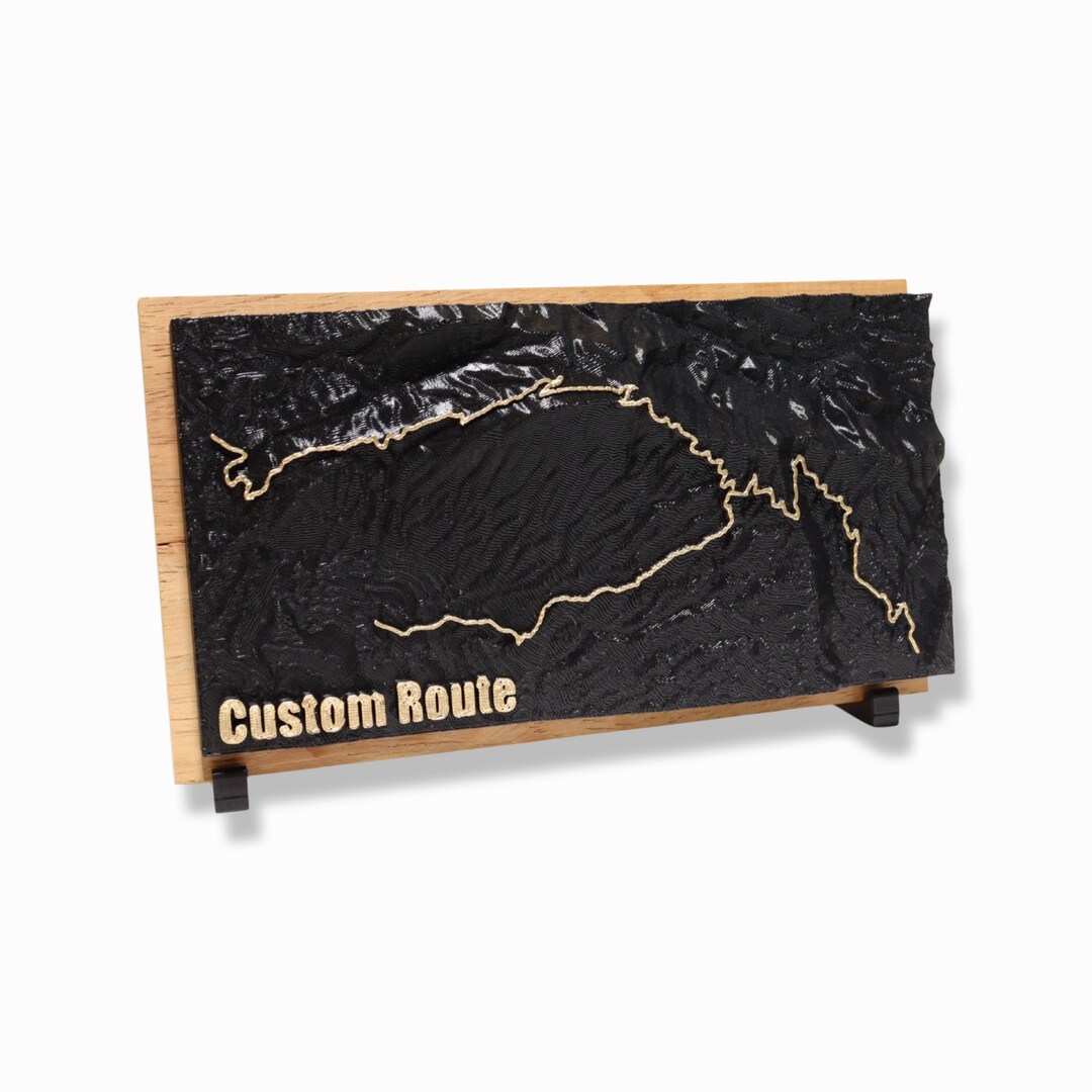 Custom Route - 3D Topographic Model - Gifts for Cyclists - Etsy