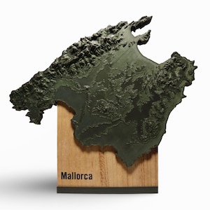 Mallorca 3D Map - Topographic Map of Mallorca - Etsy