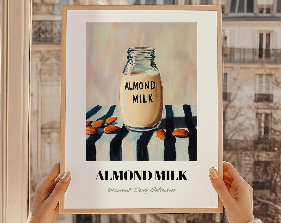 Almond Milk Poster, Kitchen Pantry Decor, Restaurant Wall Art - Etsy