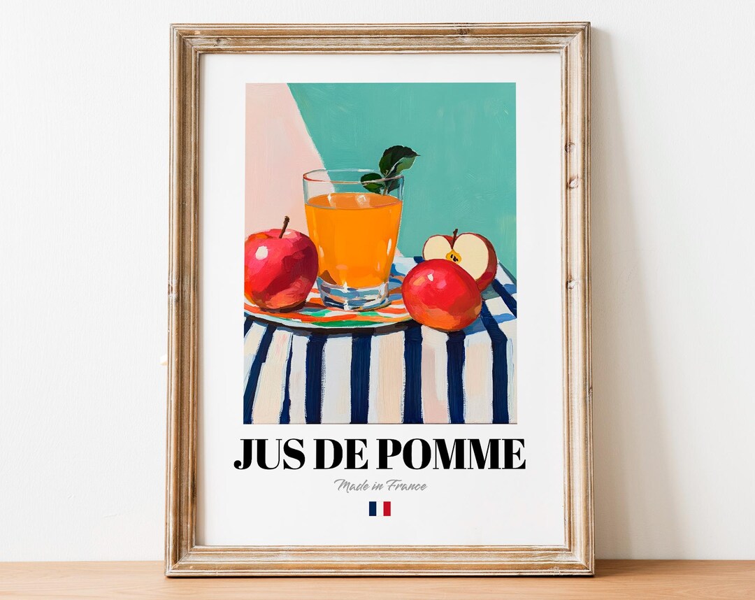 Jus De Pomme Wall Art Print Poster: Refreshing French Apple Juice for ...