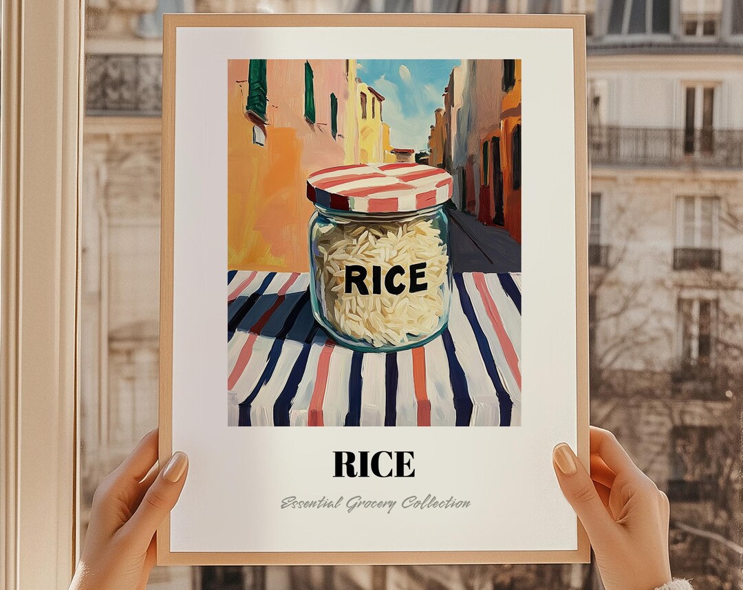 Rice, Grocery Poster, Pantry Wall Decor, Rice Print, Chef Gift ...