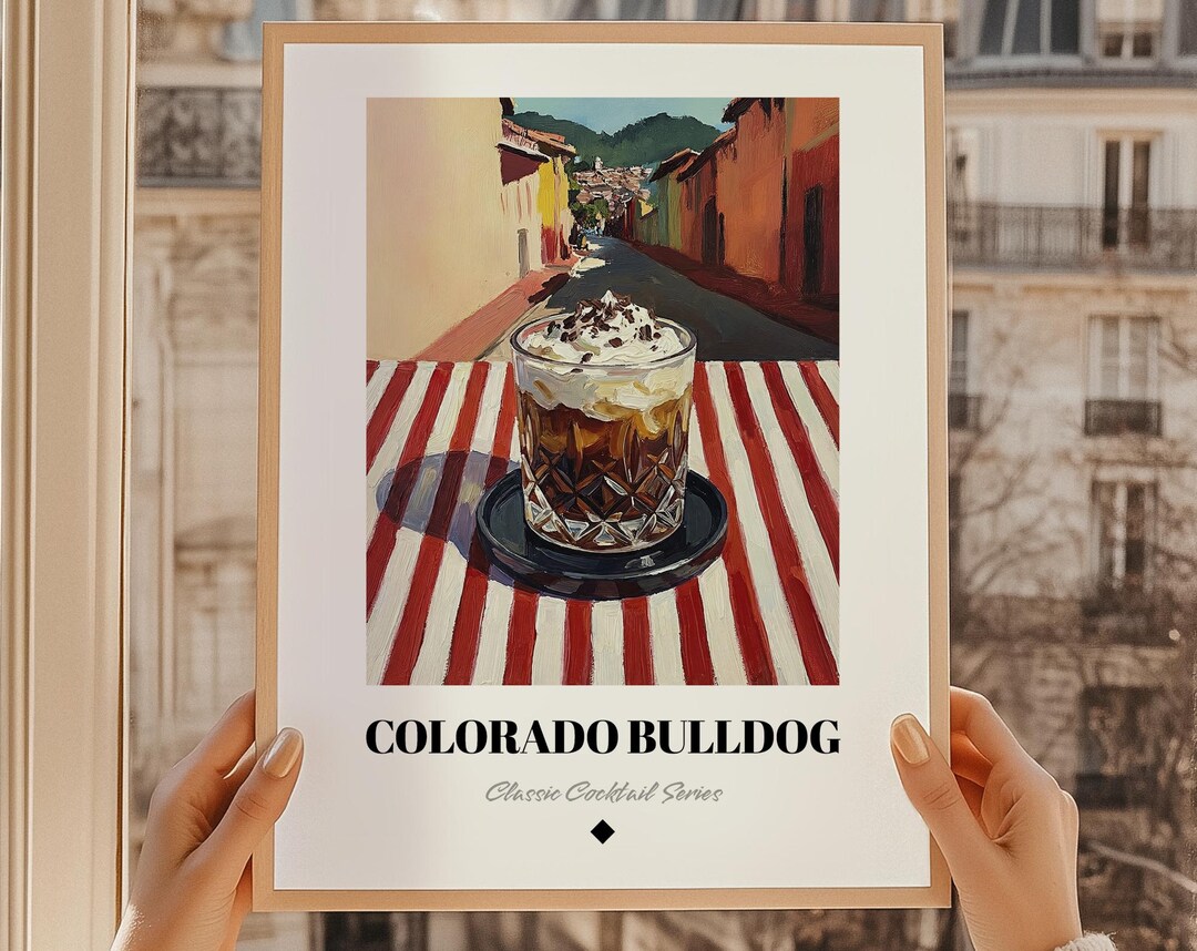 Colorado Bulldog Cocktail Wall Art Print Poster, Bar Cart Decor, Oil ...