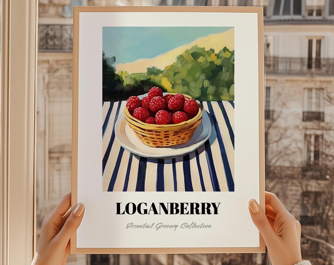 Loganberry Print Poster, Pantry Wall Art, Food Oil Painting, Kitchen ...
