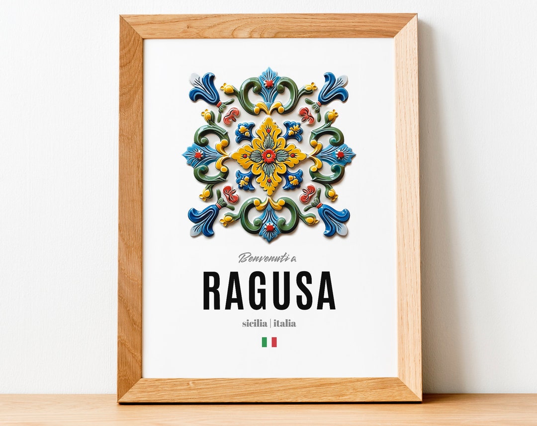 Ragusa, Sicilia, Italia Porcelain Heraldic Maiolica Wall Art Print ...