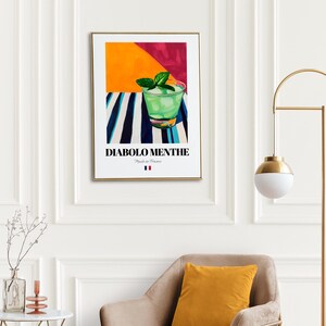 Aesthetic Diabolo Menthe Glass Print Poster: Retro Beverage Art for ...