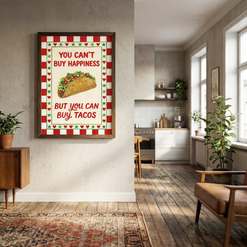 Taco Wall Art Poster, Taco Lover Gift - Etsy UK