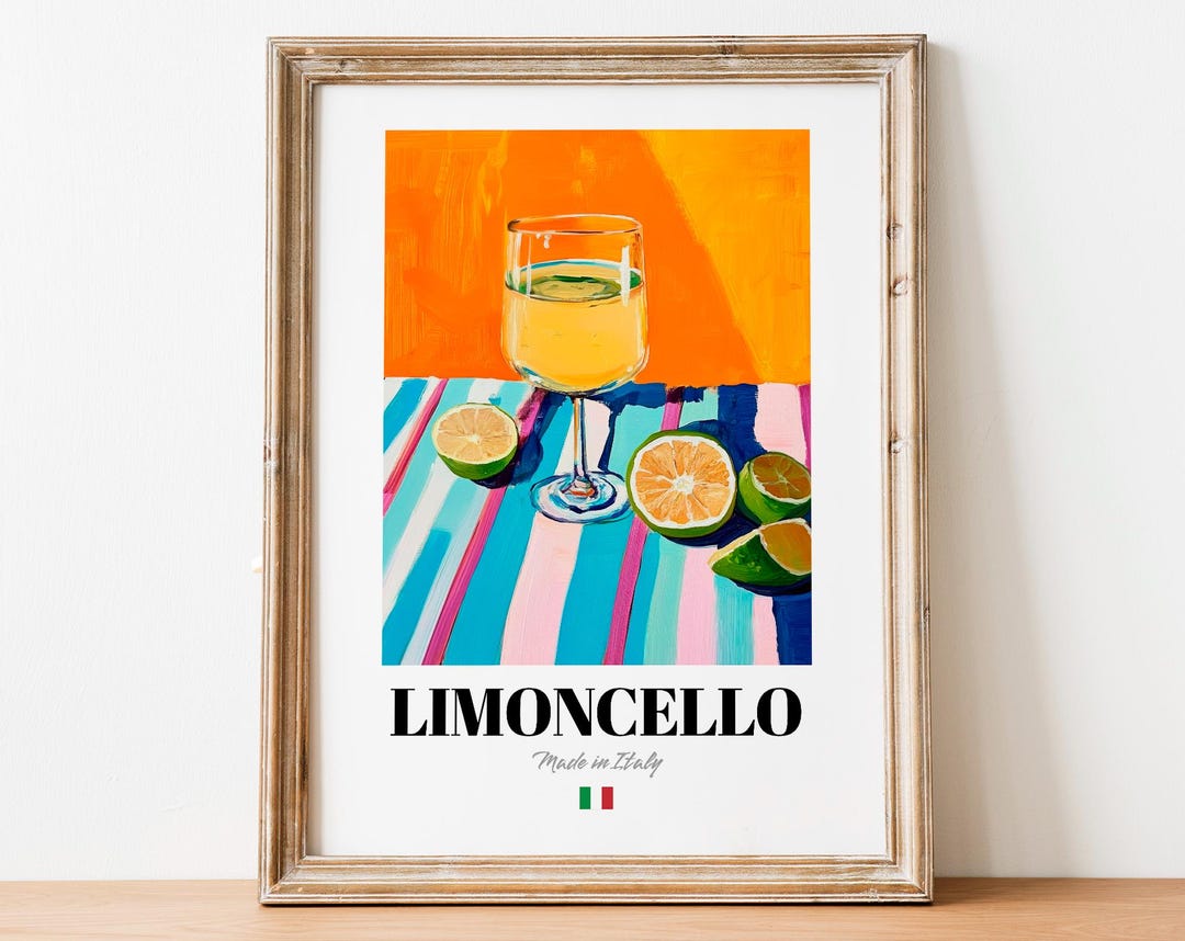 Italian Limoncello Poster Print: Lemon Liqueur Artwork for Bars and ...