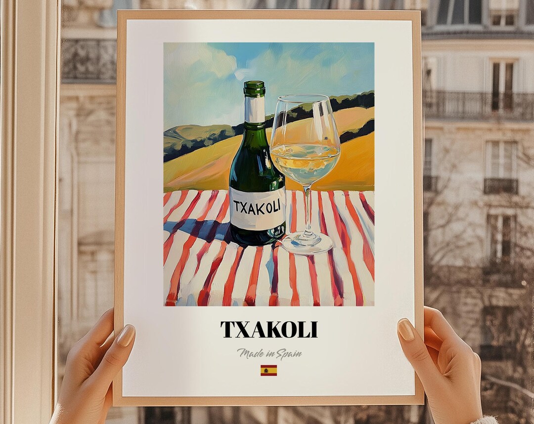 Txakoli, Spanish Wine, Txakoli Poster, Spanish Bar Décor, Wine Wall Art ...