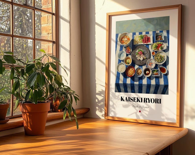 Kaiseki Ryori Vintage Kitchen Print Poster, Japanese Food Wall Art ...