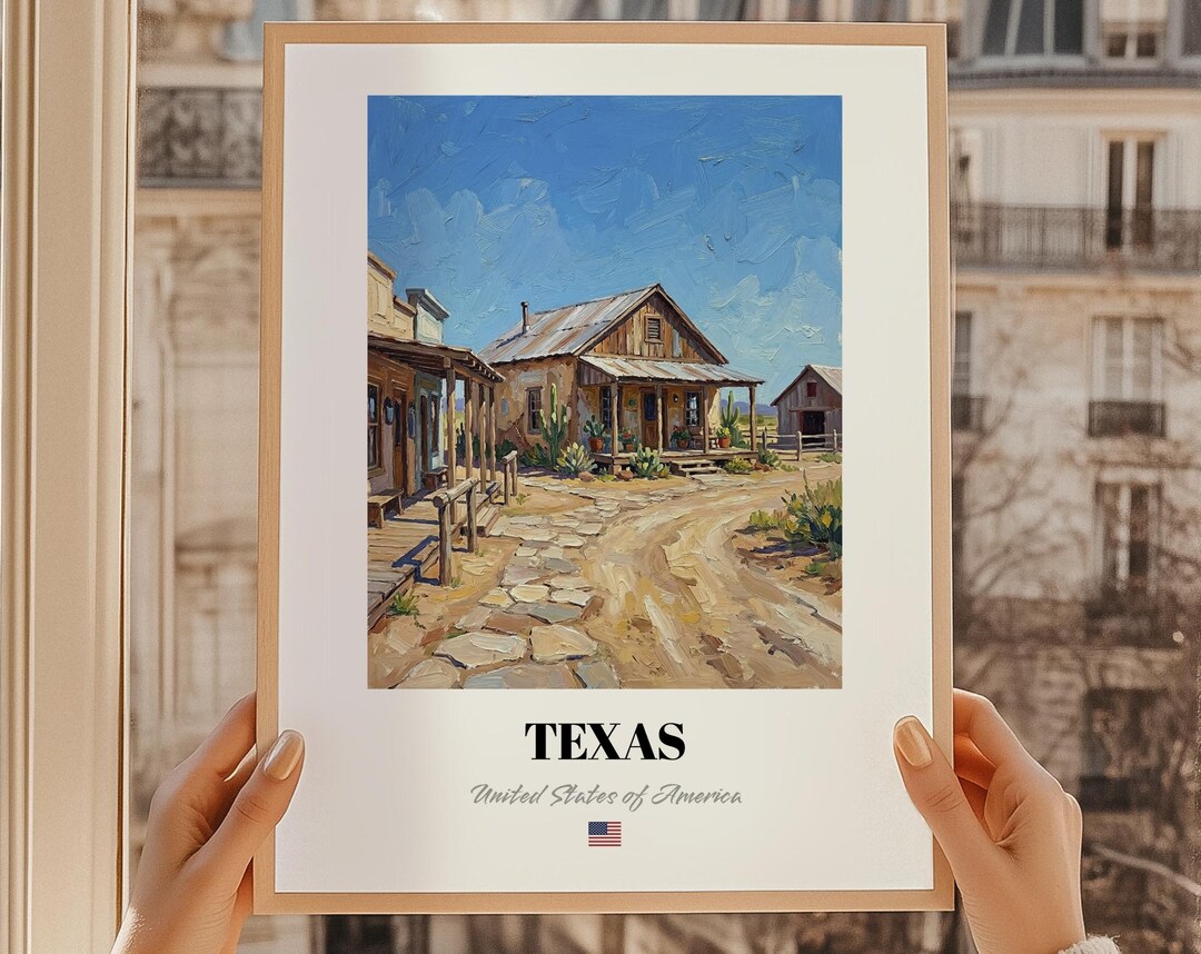 Texas, USA Wall Art, Oil Painting Reproduction Print Poster, American ...