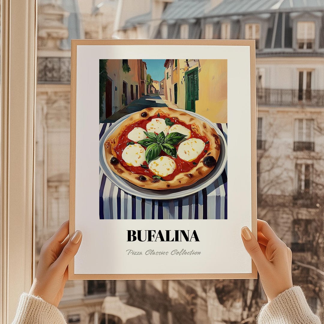 Bufalina Pizza Art Print, Italian Kitchen Poster - Etsy