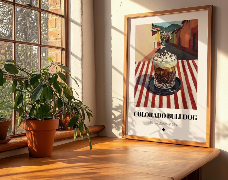 Colorado Bulldog Cocktail Wall Art Print Poster, Bar Cart Decor, Oil ...
