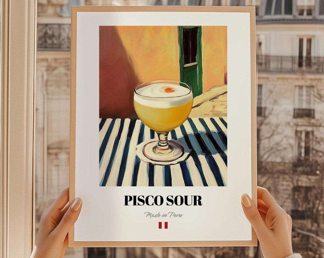 Pisco Sour Cocktail Poster, Peruvian Bar Decor, Kitchen Wall Art - Etsy