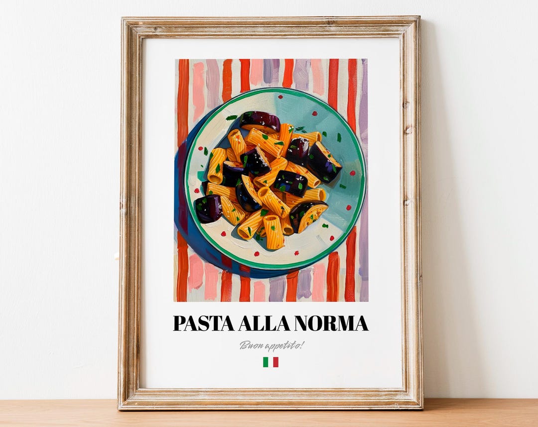 Pasta Alla Norma Wall Art: Sicilian Pasta Decor for Food Lovers - Etsy