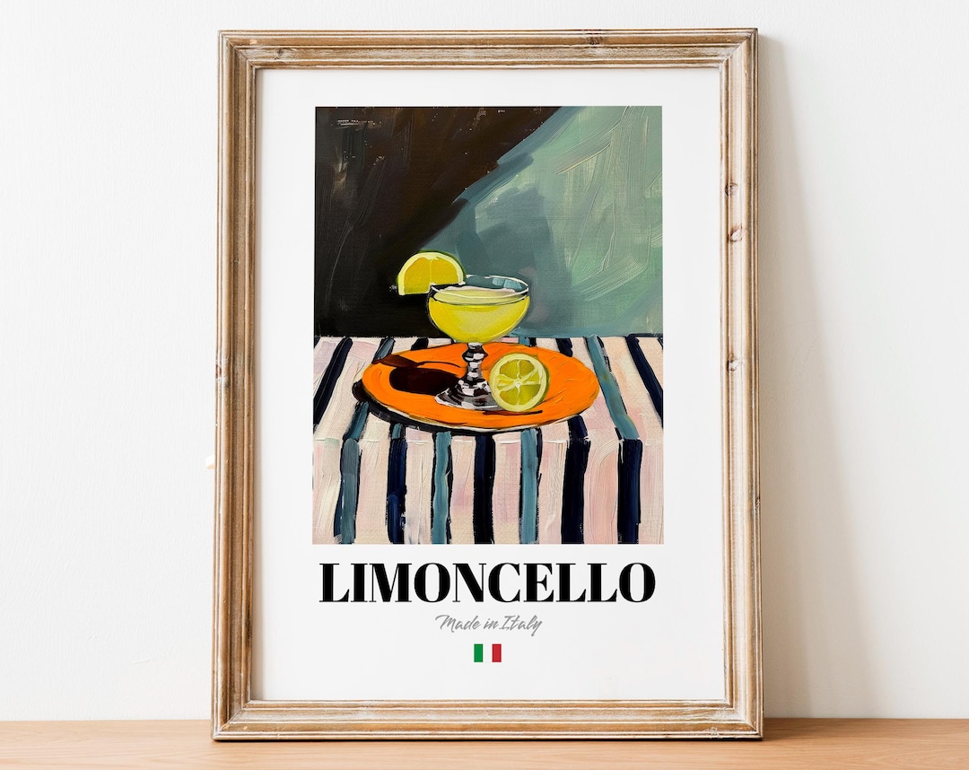 Vintage Limoncello Bottle Print Poster: Amalfi Coast Art for Culinary ...