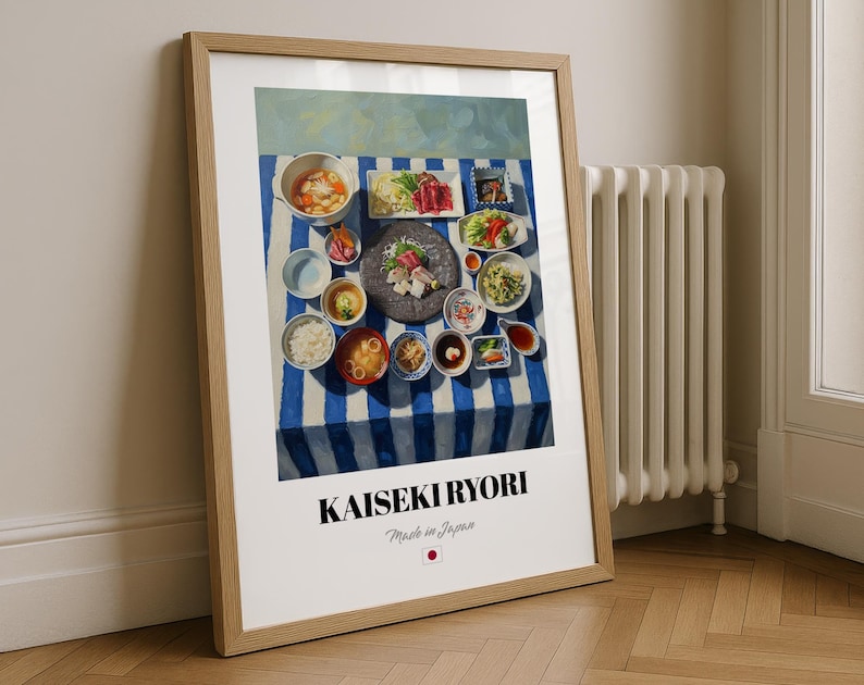 Kaiseki Ryori Vintage Kitchen Print Poster, Japanese Food Wall Art ...
