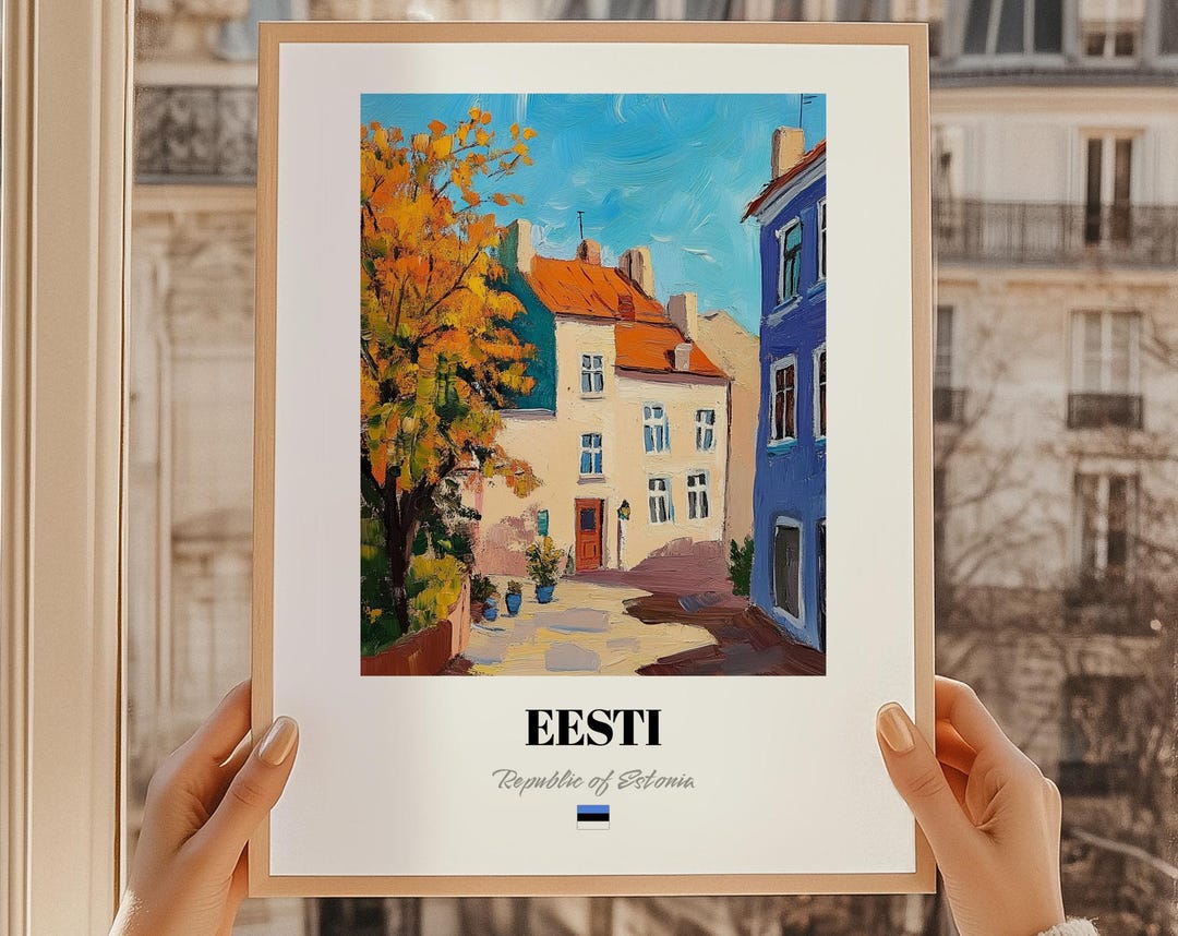 Estonia Art Print, Colorful Cityscape, Estonian Home Decor - Etsy