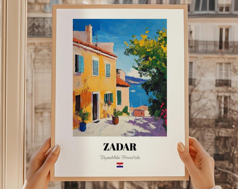 Zadar Croatia Art Print, Coastal Oil Painting Reproduction - Etsy