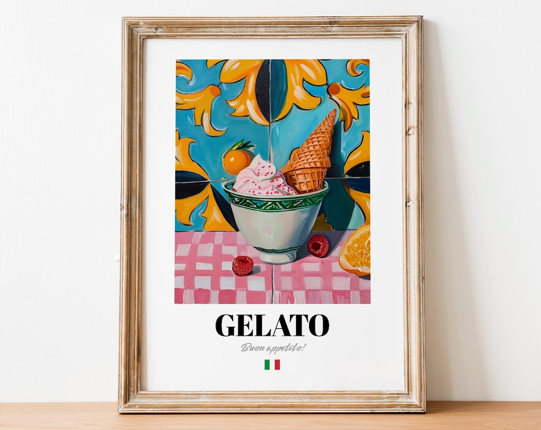Italian Gelato Poster: Modern Foodie Wall Art for Cafés and Bistros - Etsy