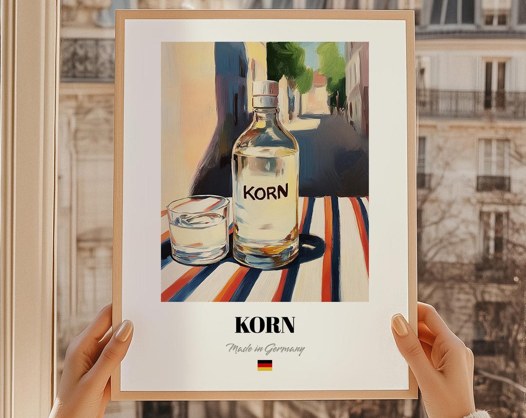 German Korn Spirit Poster, Bar Decor, Kitchen Wall Art - Etsy