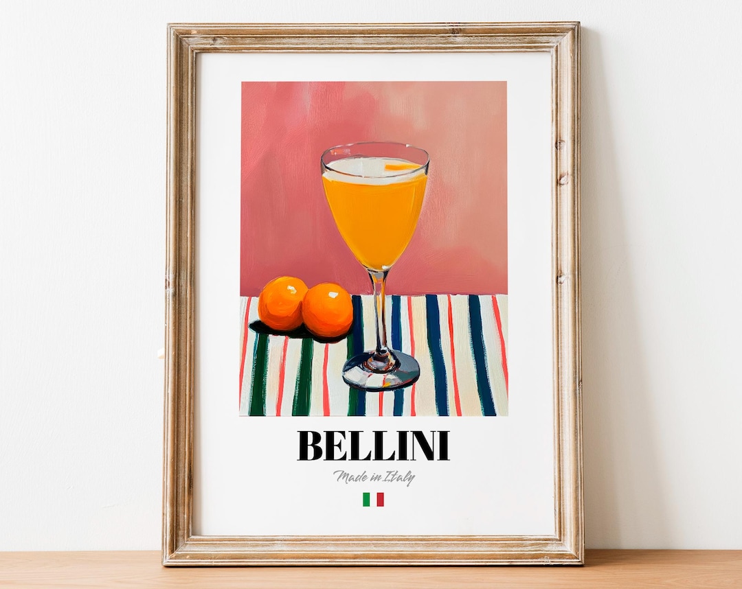 Hand-drawn Bellini Print Poster: Boho Art for Whimsical Kitchen Spaces ...