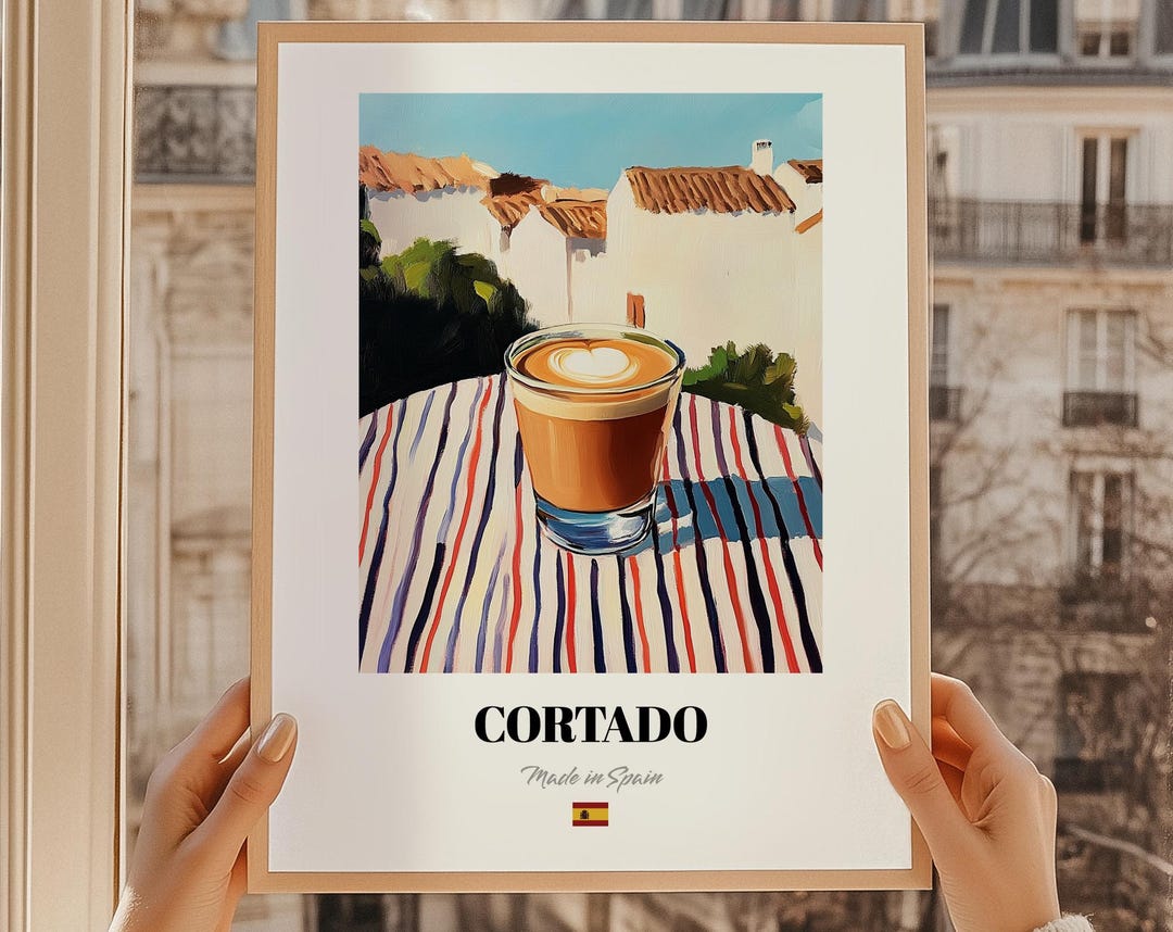 Cortado Coffee Art Print, Spanish Bar Decor - Etsy