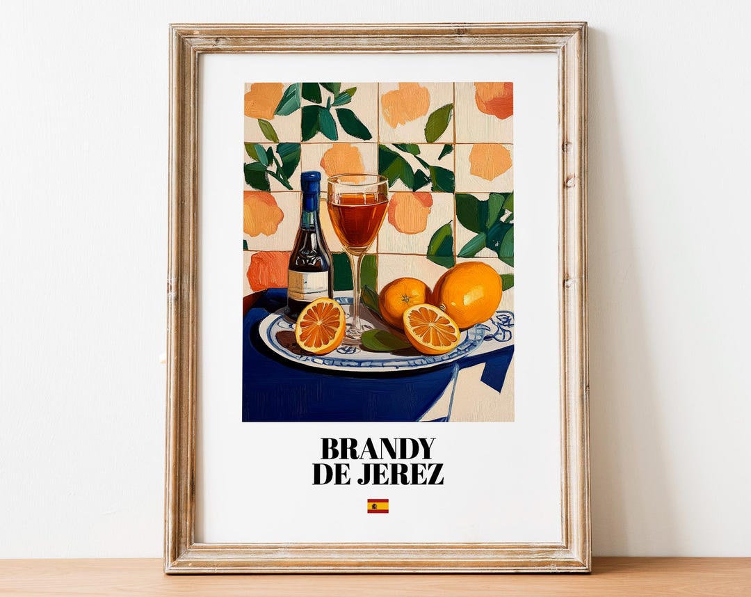 Spanish Brandy De Jerez Art Print Poster: Fine Spirits Artwork for Bars ...