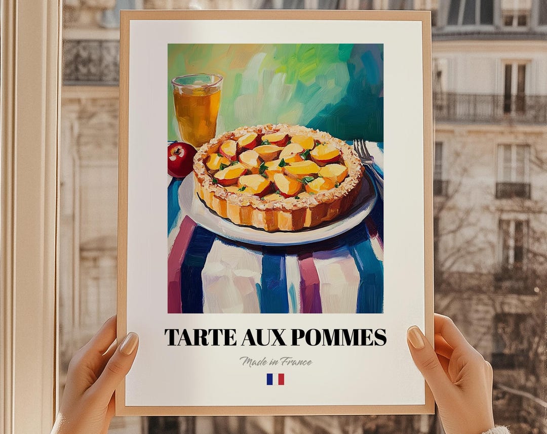 Tarte Aux Pommes, French Dessert Poster, Large Oil Painting, Bon ...