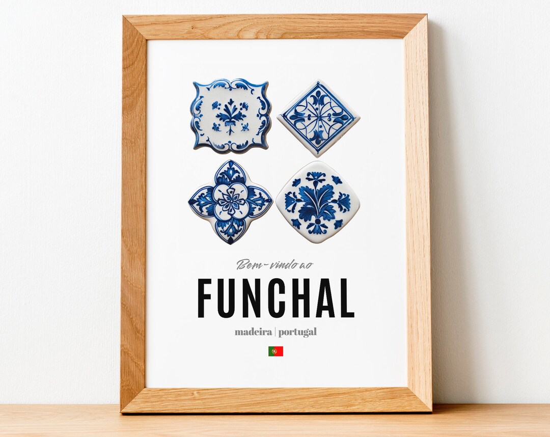 Funchal, Madeira, Portugal Porcelain Heraldic Azulejo Print Poster ...